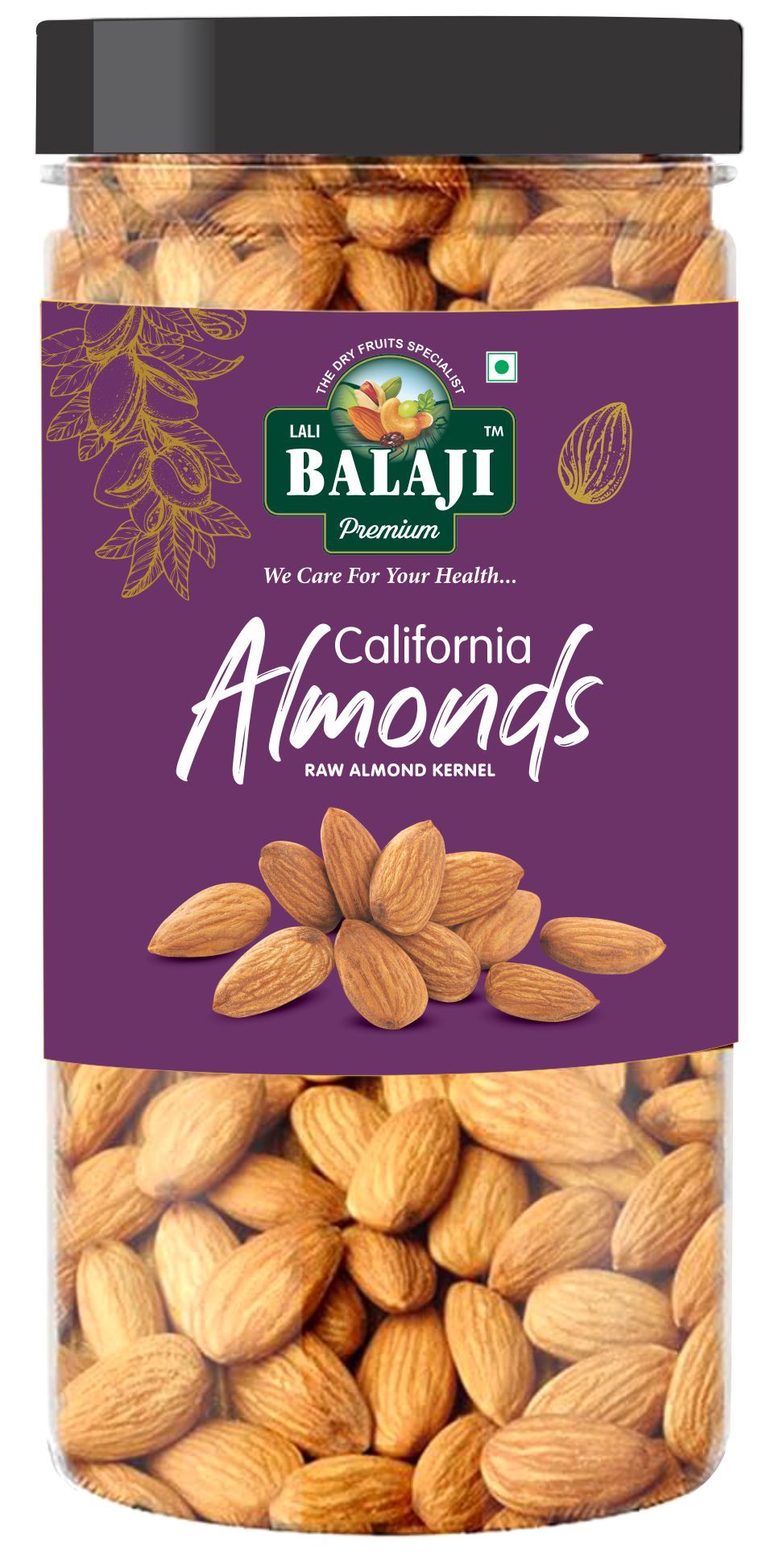 LALI BALAJI CALIFORNIA ALMONDS 150g JAR – Balaji Dry Fruits